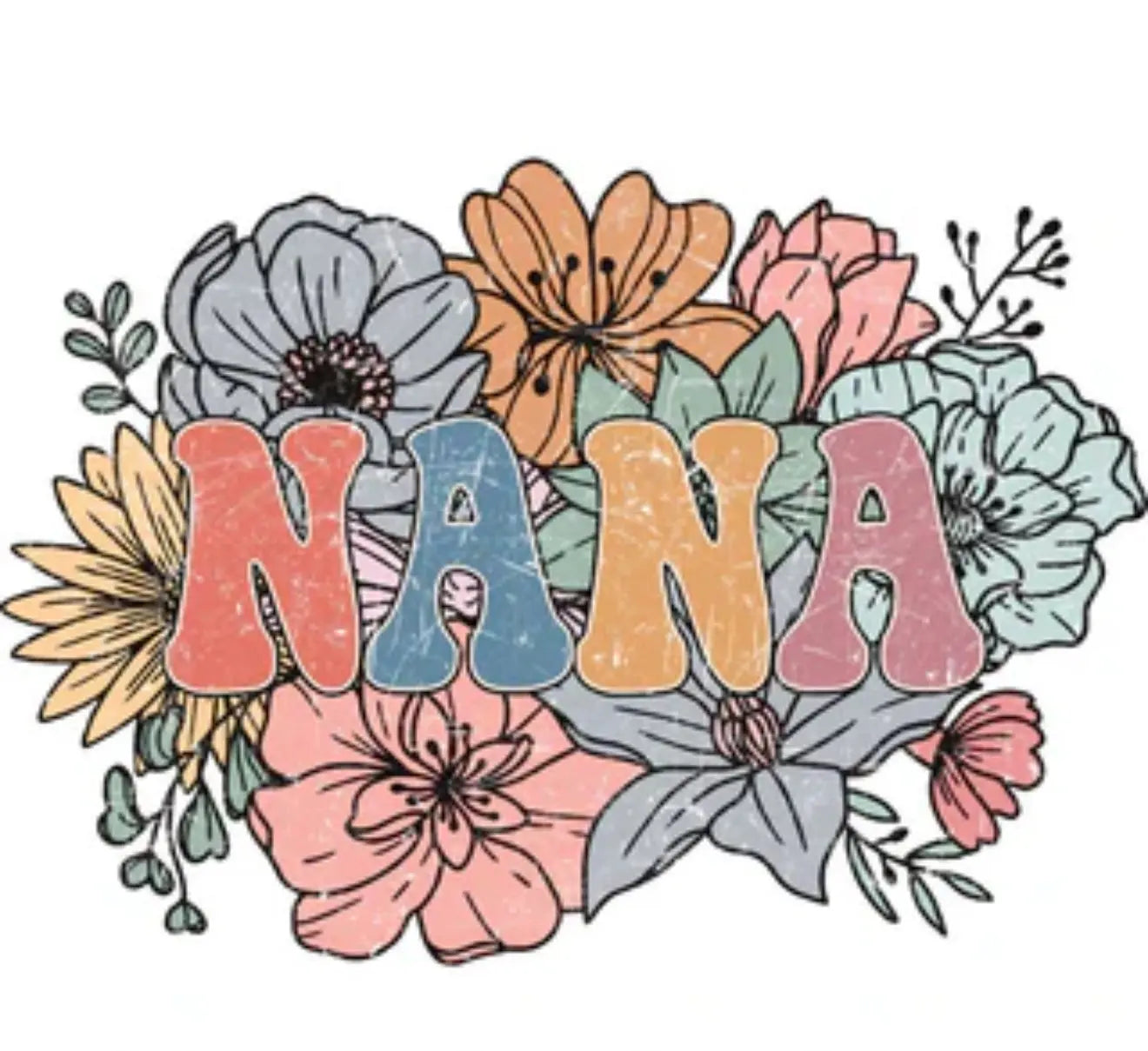 Nana-colorful flowers – K's Crafty Vibes Co.